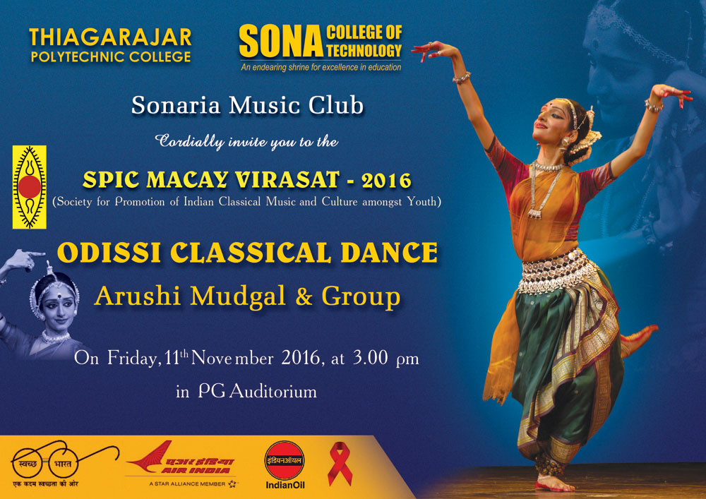 SPIC MACAY VIRASAT - 2016 - SONA College of Technology | News and Events