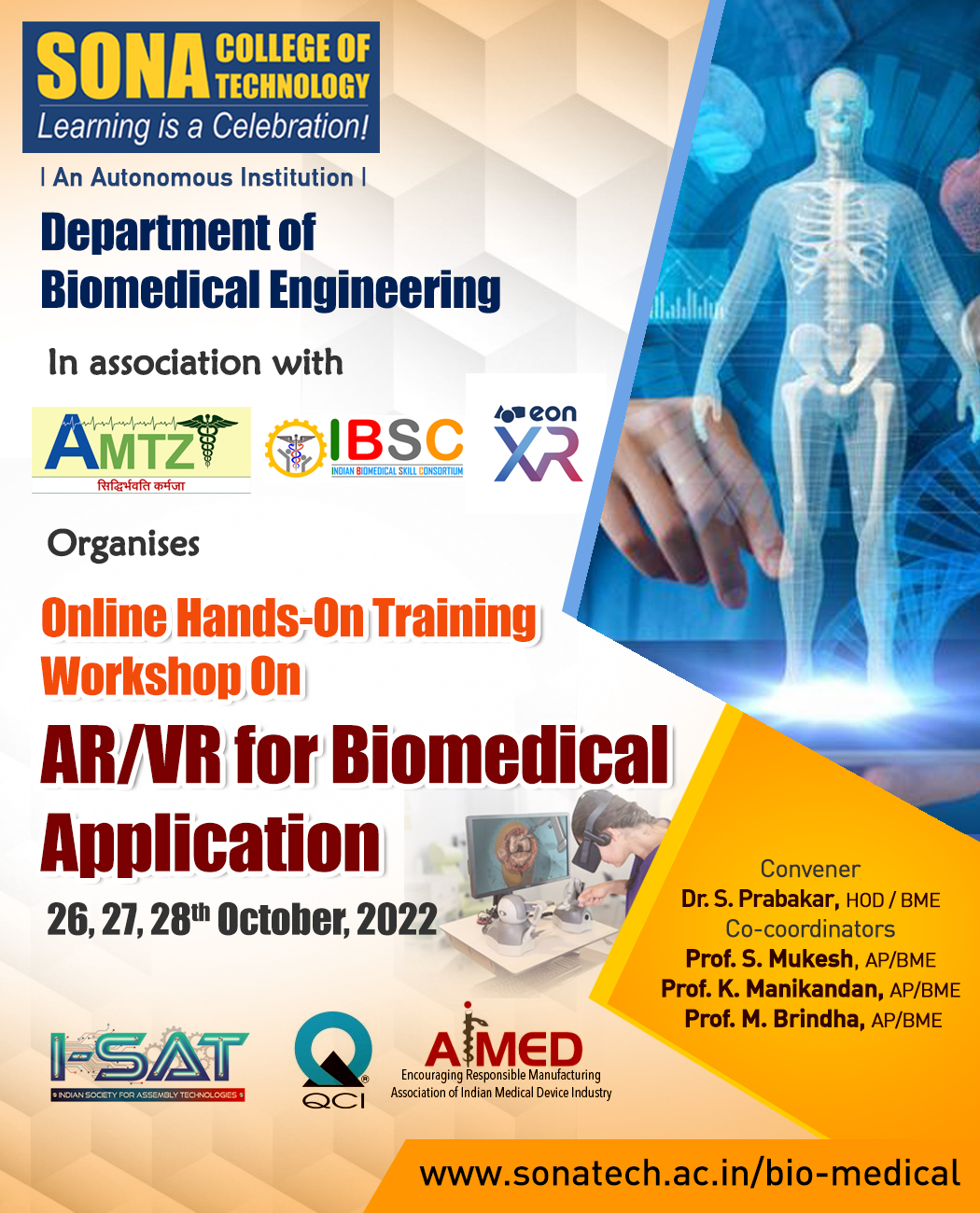 Online hands-on training workshop on AR/VR for Biomedical Application ...