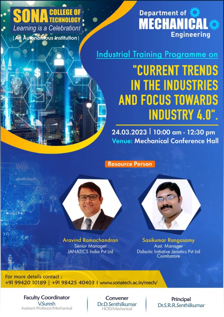 Industrial Training Programme on "Current Trends in the Industry and ...