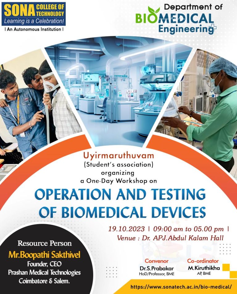 One-Day Workshop: Operation and Testing of Biomedical Devices - SONA ...